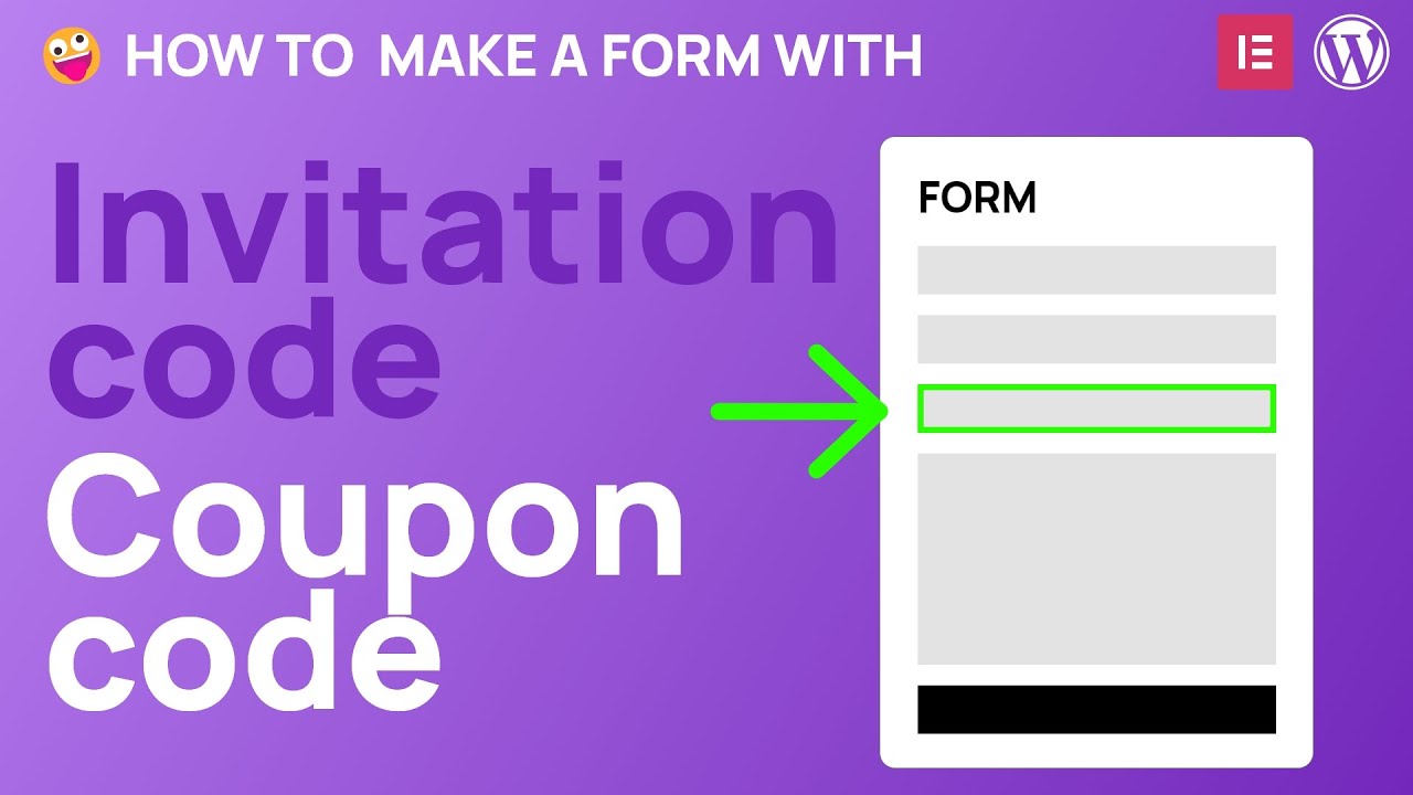 How to make an invitation code for a form | coupon code for form | WordPress Tutorial