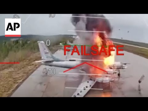 Ukraine releases video of its drone attack on Russia war planes