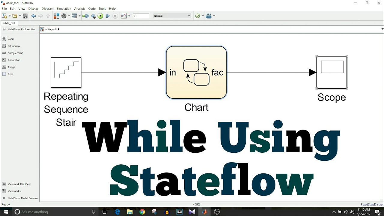 Simulink Tutorial - 33 - While Using Stateflow