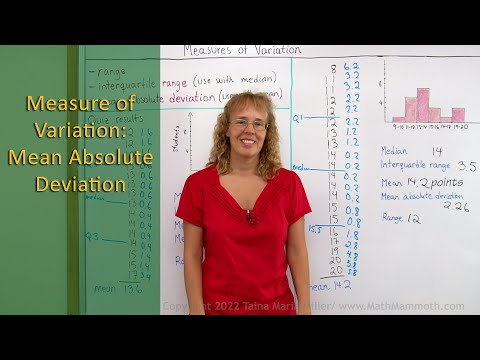 How to calculate mean absolute deviation (6th grade math lesson)