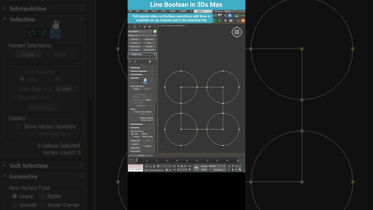 Boolean on Splines in 3ds Max — Quick Tip for Clean Line Modeling #shorts  #3dsmax #boolean