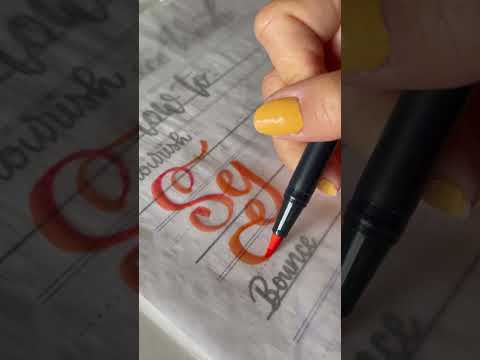 Flourish lettering free practice worksheet. #brushlettering #lettering #short #lettering-tutorial