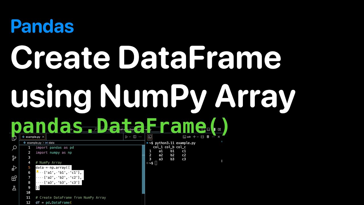 Create Pandas DataFrame from NumPy Array - Examples | ProgramGuru.org