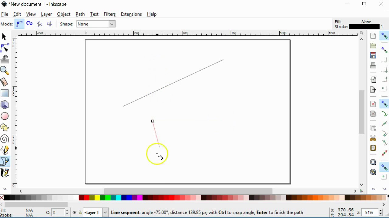 Inkscape - Draw a Straight Line