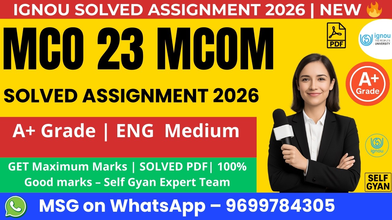 MCO 23 Solved Assignment 2026 In English MCOM IGNOU 🔥 Download PDF + Handwritten Sample |