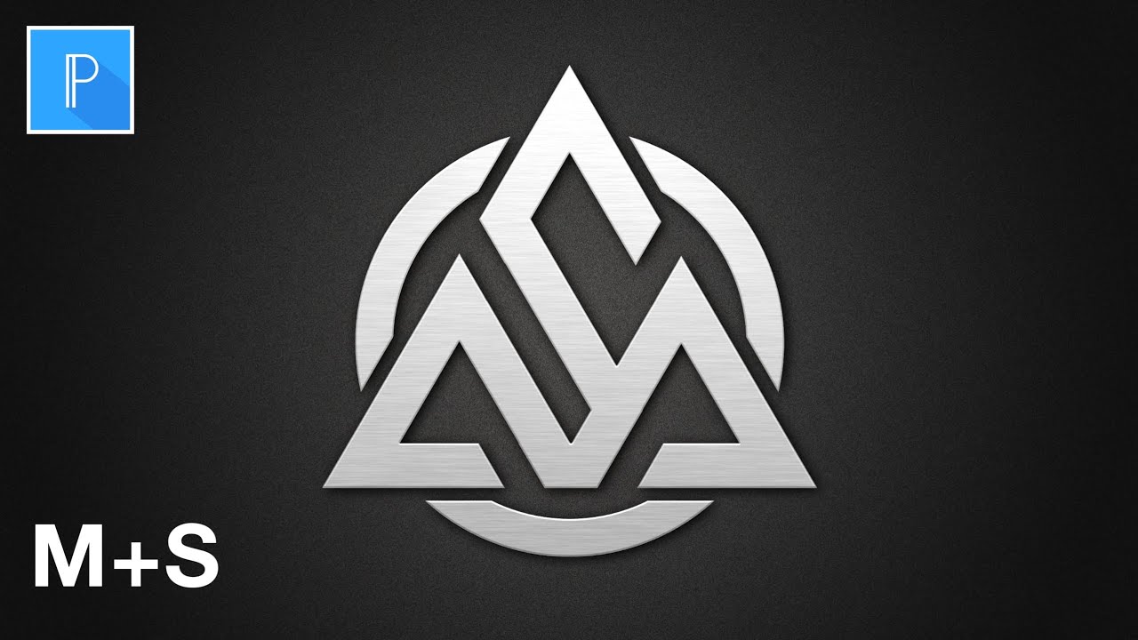 MS Monogram Logo Design In Triangle Shape | Make Logo For Youtube Channel Free