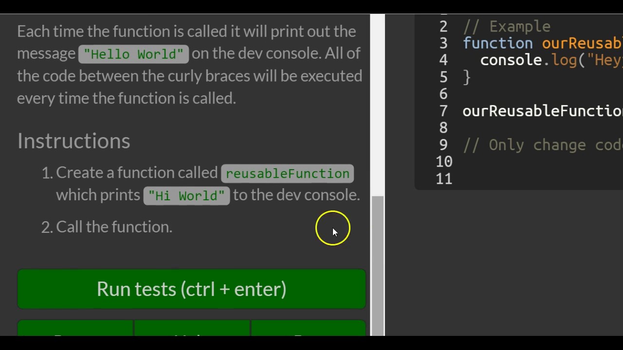 Write Reusable Javascript with Function, freeCodeCamp Basic Javascript