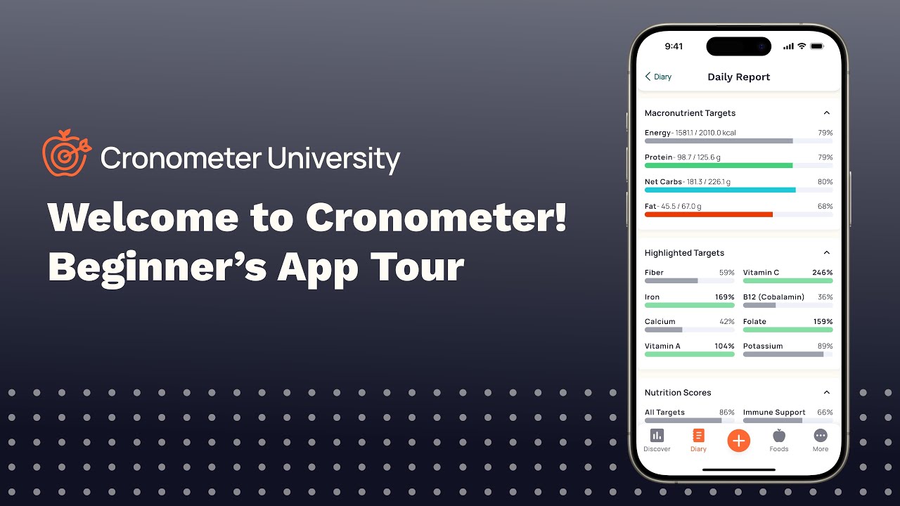 Welcome to Cronometer! Beginner's App Tour
