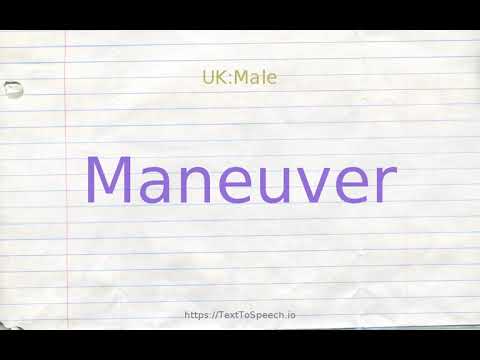 How to pronounce maneuver