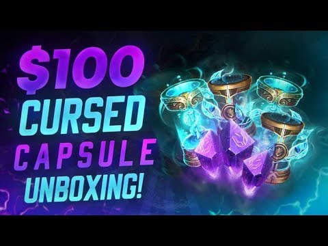 League of Legends $100 Cursed Capsule Unboxing! Gemstones, Legendaries and RP Giveaway!