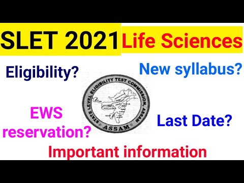SLET 2021 (N.E. Region) | Important information | Eligibility criteria | New syllabus.