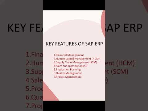Key Features of SAP ERP || Part 1