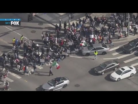 ICE protest at Bravo Medical Magnet School