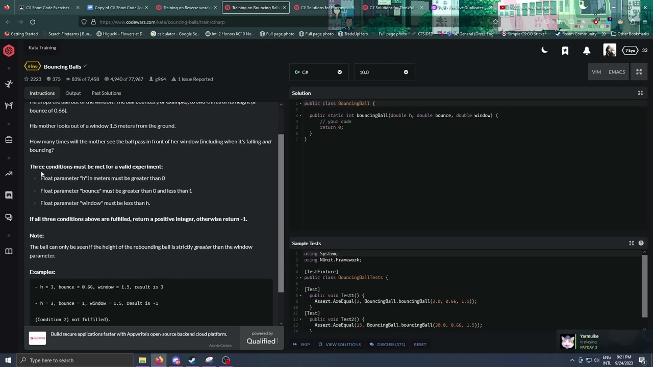 cs 208 codewars assignment c#