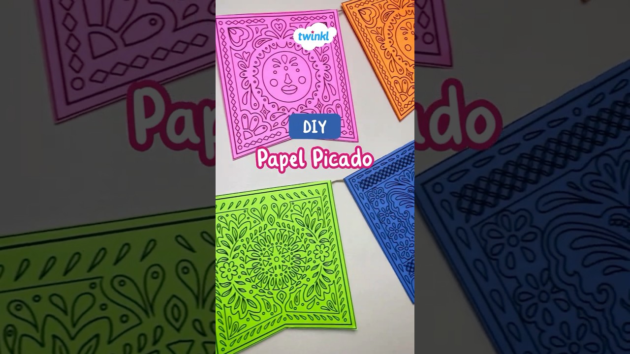 Mexican Fiesta Papel Picado Bunting Banner | Easy DIY Papel Picado | Cinco de Mayo | Twinkl USA