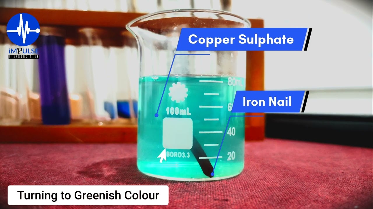 Reaction of Iron Nail with Copper Sulphate Solution. Grade 6,7,8,9,10 & O/L Science Practicals.