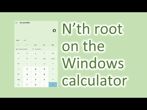 Take N'th root on the Windows calculator