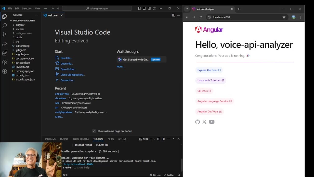 Angular - Web API Speech Analyzer: Video 001 creating the project