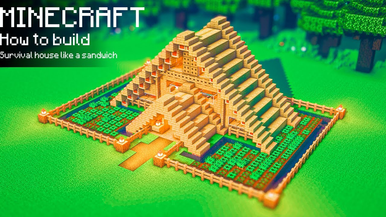Minecraft: How to build Survival house like a sandwich - Minecraft Builders