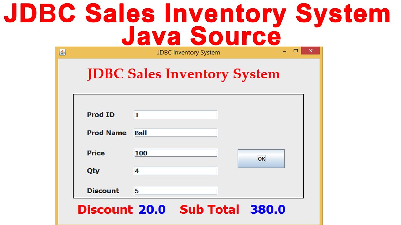 JDBC Sales Inventory System Java