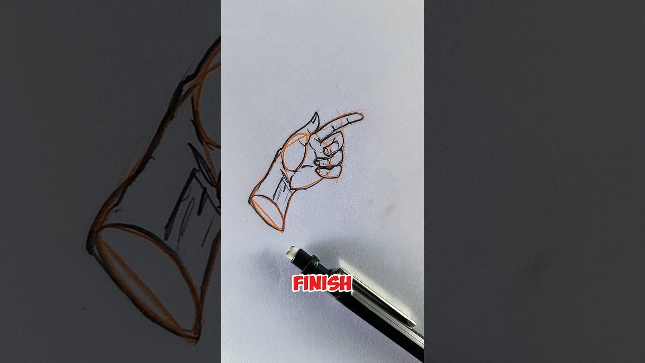 Stop Struggling! Draw a Perfect Pointing Finger in Seconds! #art #foryou #shorts #drawing #tutorial