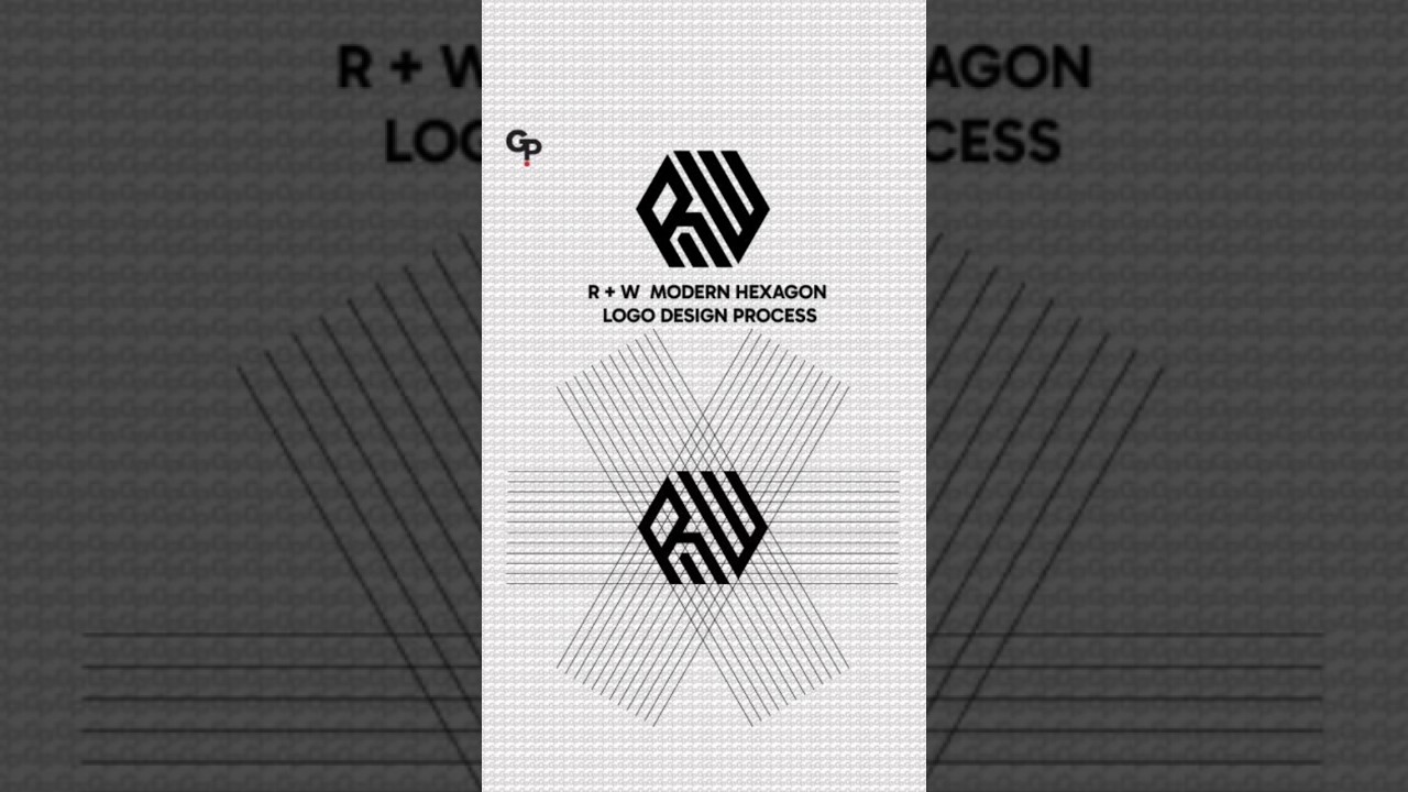 R + W Modern Hexagon Logo Design Process in Adobe Illustrator | Illustrator Tutorial #logodesign