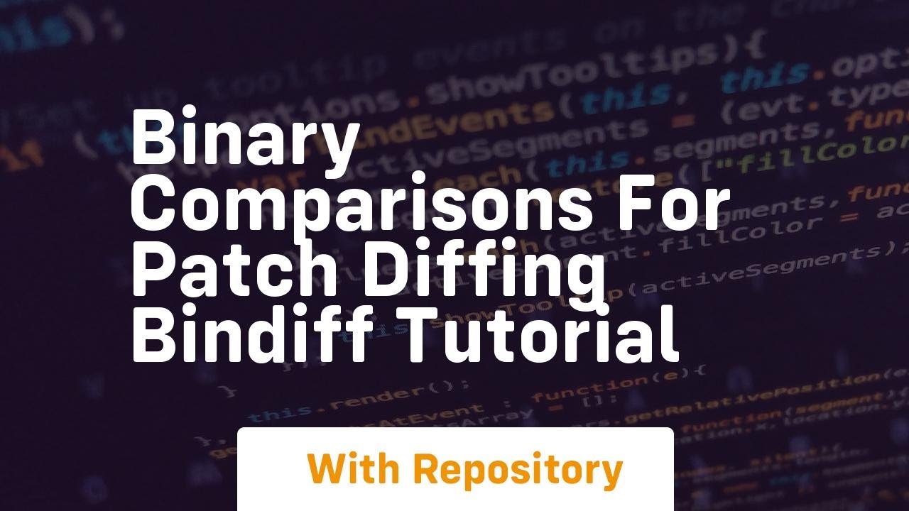 Binary comparisons for patch diffing bindiff tutorial