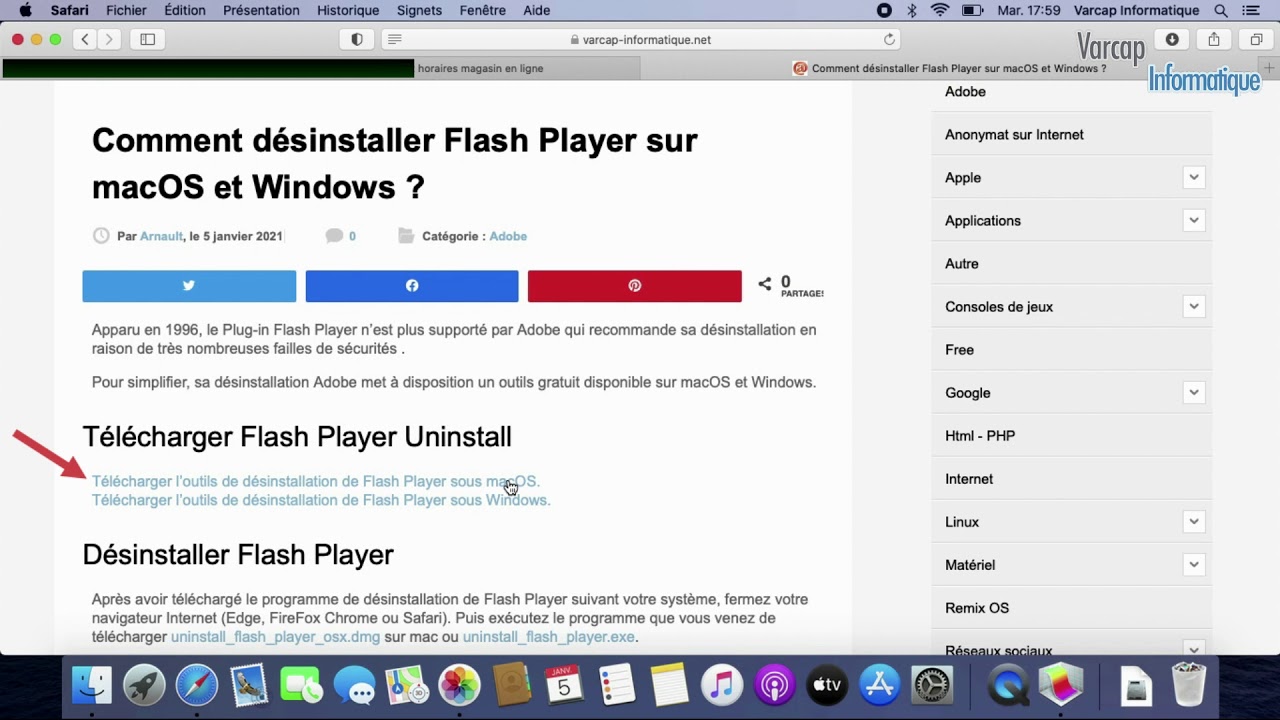 Désinstaller Adobe Flash Player sur macOS