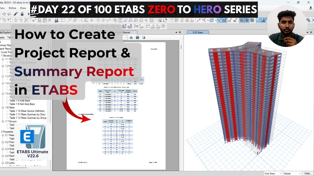 How to Create Project Report & Summary Report in ETABS (Export Guide)