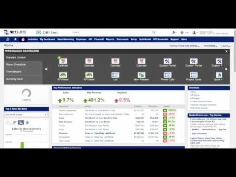 NetSuite Dashboard Overview