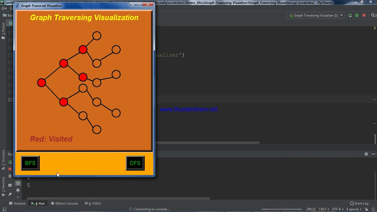 Graph Traversing Visualizer using Python by  Tkinter