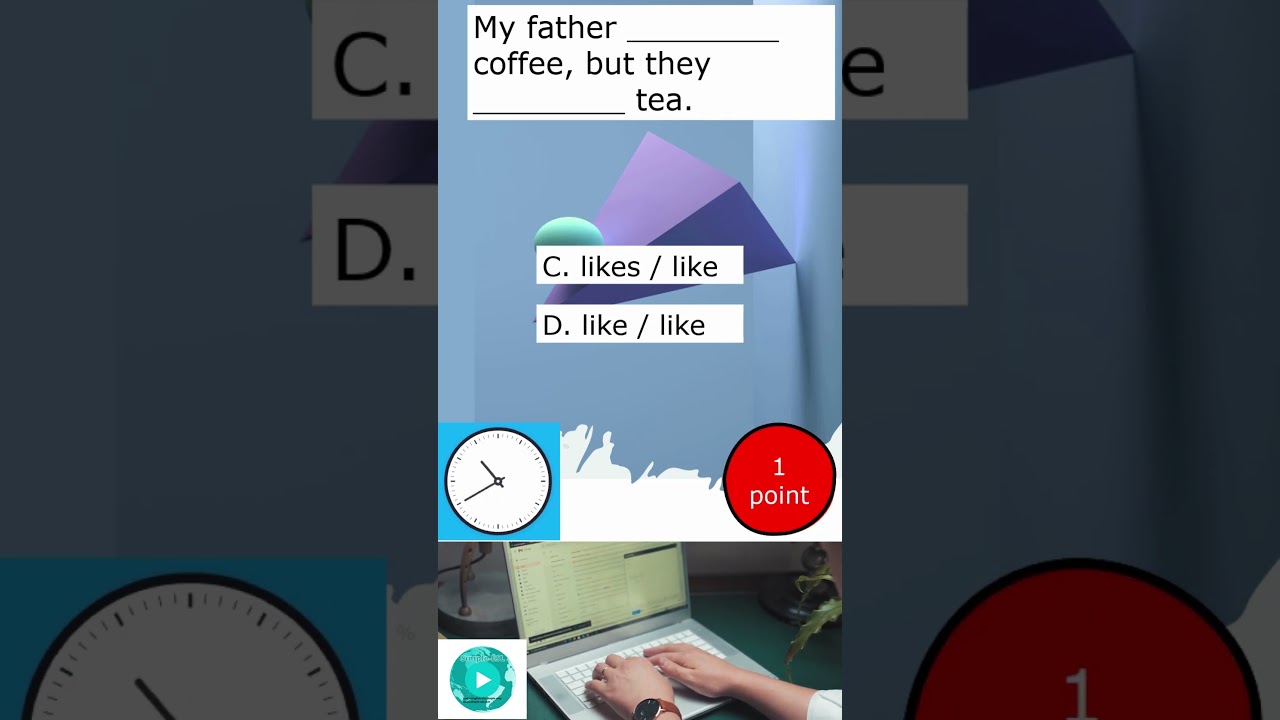 Present Simple Tense Quick Quiz: Grammar Dash! #languageskills #grammarlesson #learning