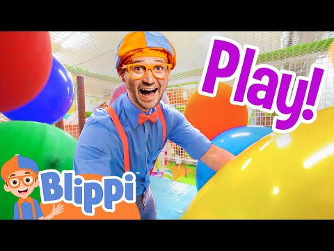 Play and Learn With Blippi At An INDOOR PLAYGROUND! | Toys & Colors | Educational Videos for Kids