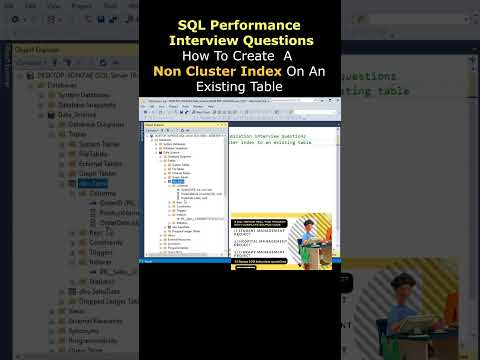 Most asked SQL interview questions Create a Non clustered Index in SQL Server #sqlserver