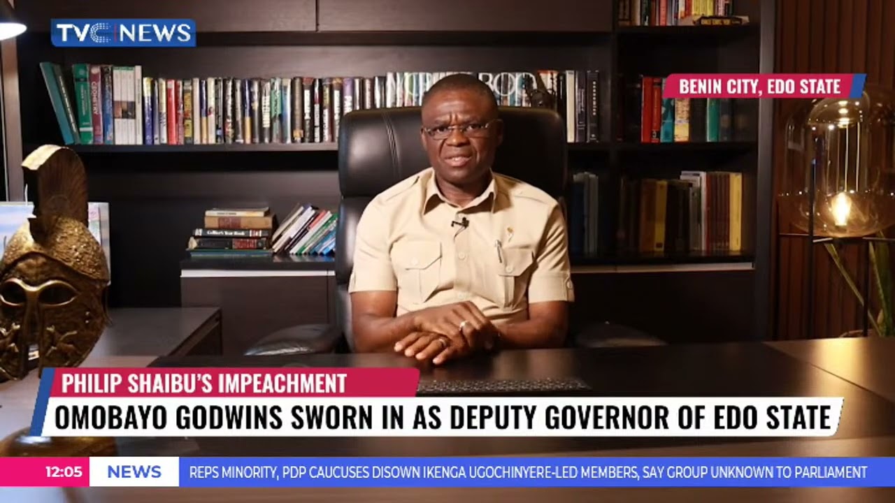 Omobayo Godwins Sworn In As Deputy Governor Of Edo State Following Shaibu's Impeachment