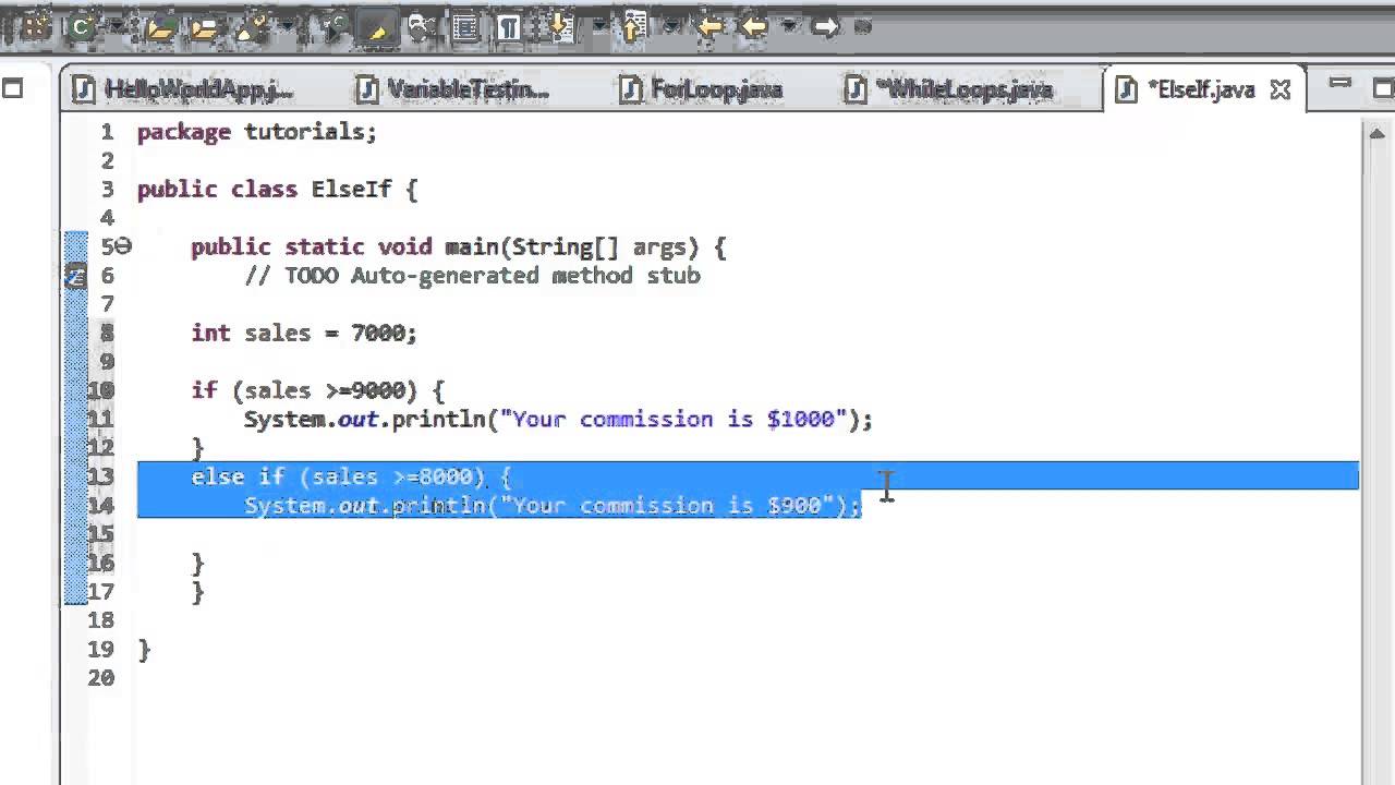Java Tutorial 6: Else If