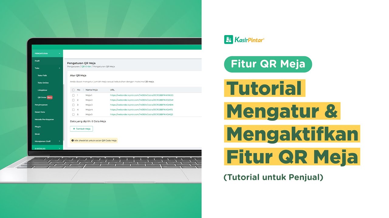 Tutorial Mengatur & Mengaktifkan Fitur QR Meja (Tutorial untuk Penjual)