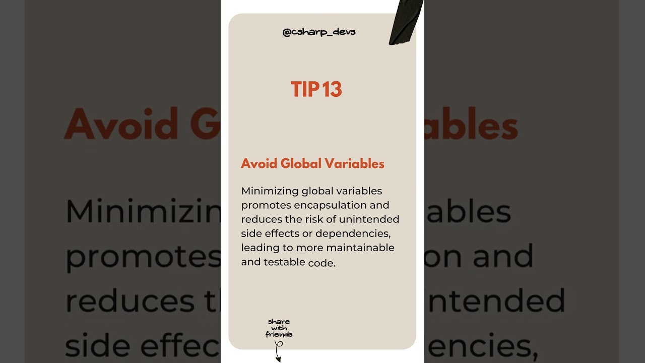 Avoid Global Variables #coding #dotnet #csharpprogramming