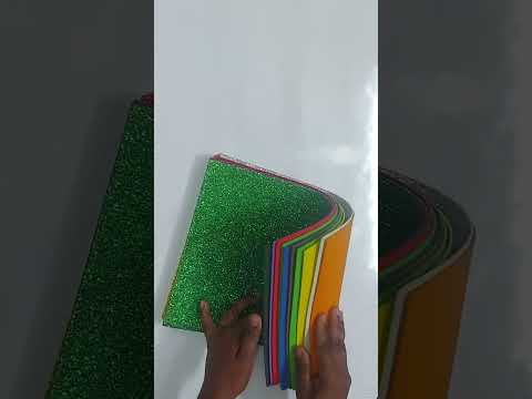 Unboxing glitter foam sheets 😍/ Glitter foam sheets without glue/ Crawford market Mumbai Rs. 140/-