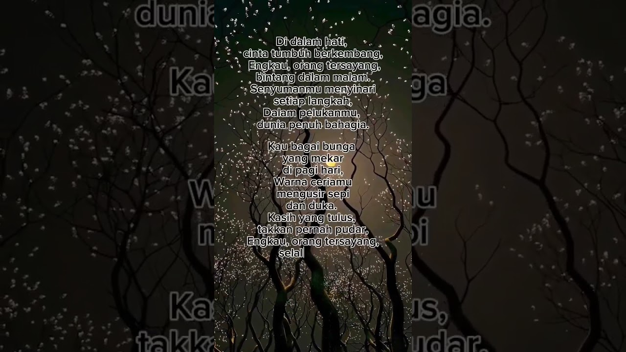 Puisi Cinta, Hanya untukmu sayangku