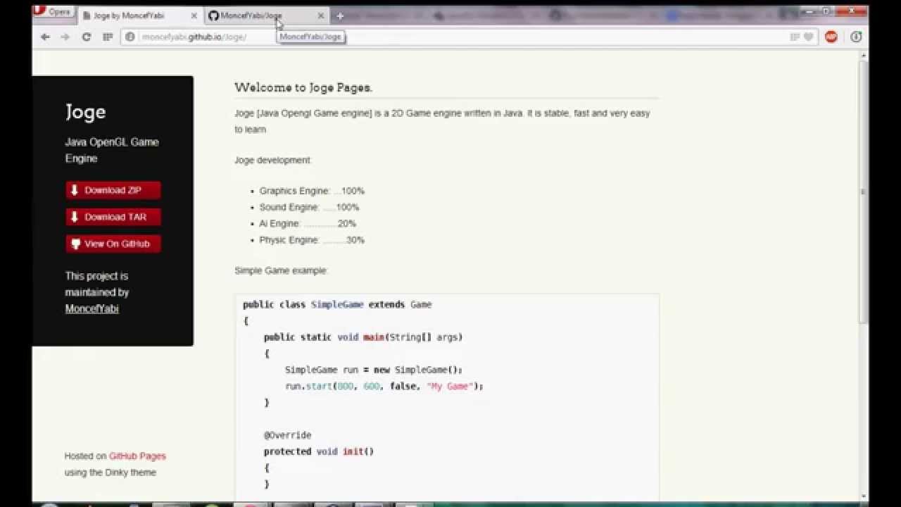 joge (Java OpenGL Game Engine) tutorial 1