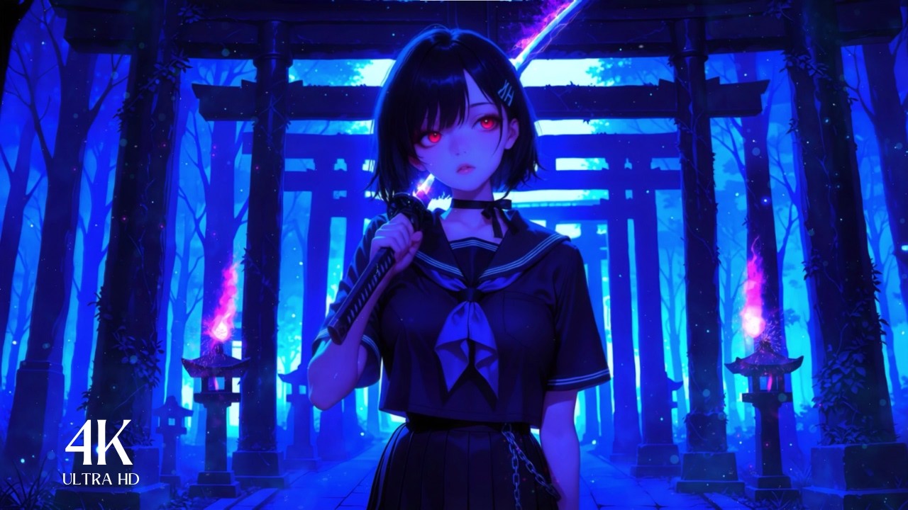 Saya Kisaragi Torii Shrine 4K Live Wallpaper 🩸⛩️| Blood-C: The Last Dark