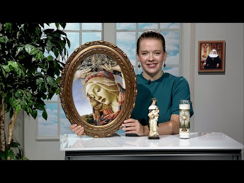 EWTN RELIGIOUS CATALOGUE - 2023-08-21 - MADONNA OF THE MAGNIFICAT OVAL DETAIL