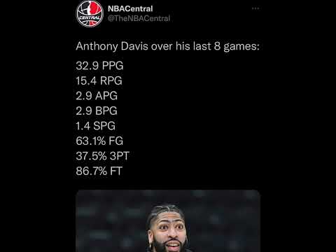 Anthony Davis STATS over the LAST 8 GAMES π³π₯π₯