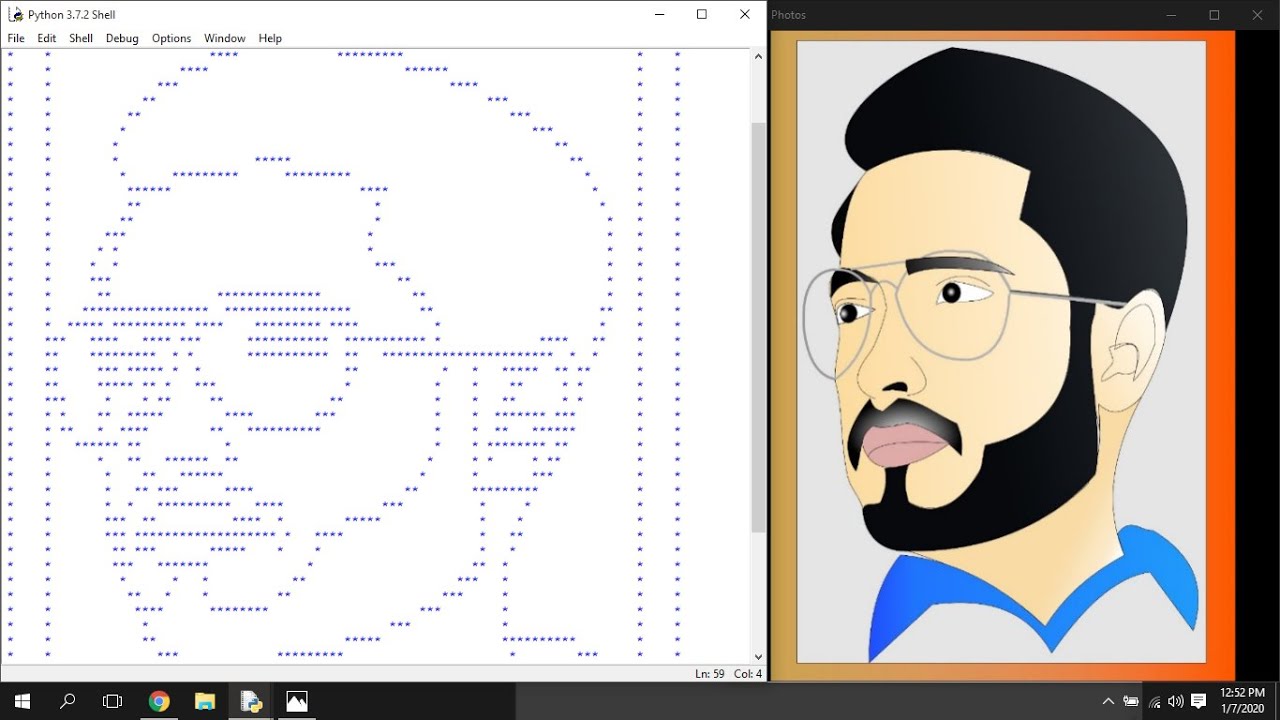 Create an image using asterisks “*