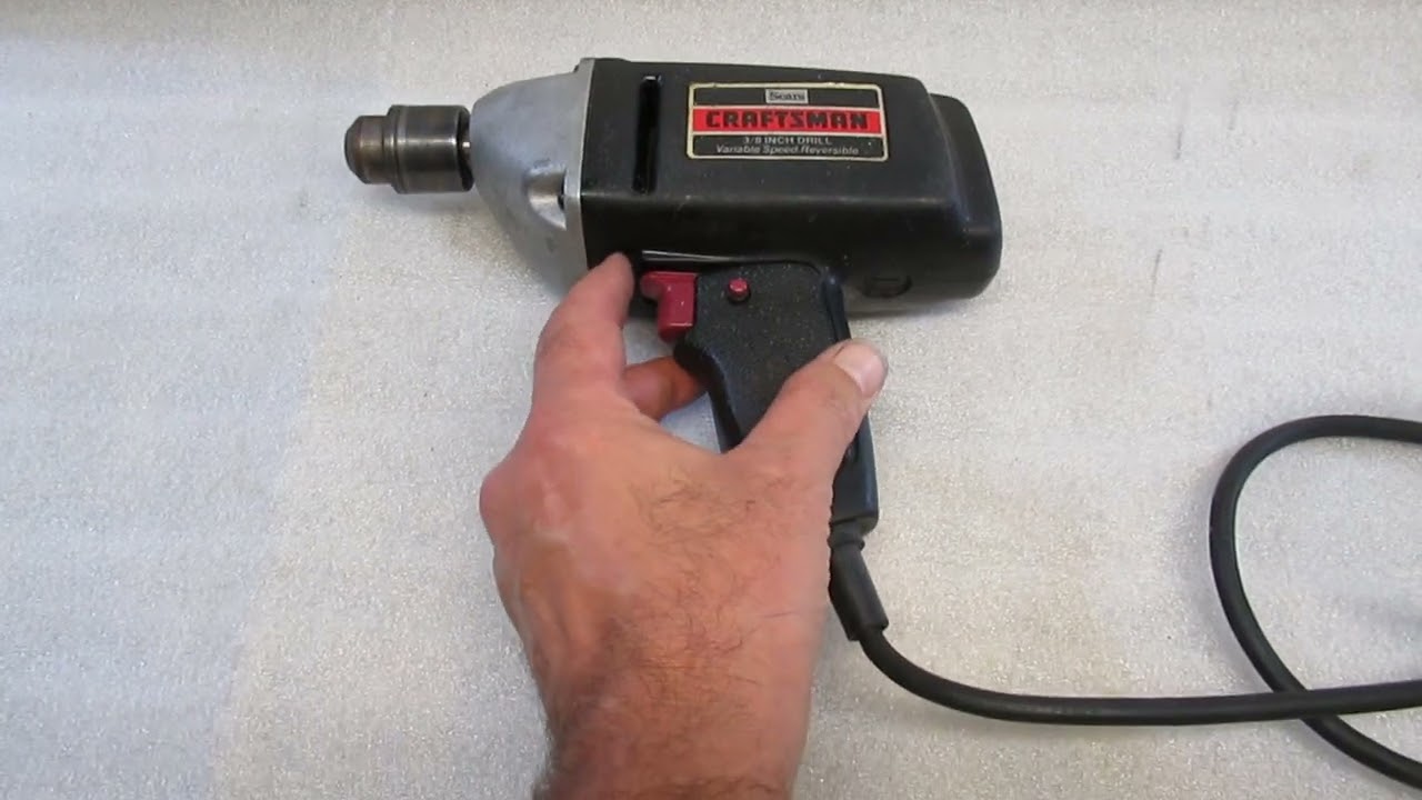VINTAGE CRAFTSMAN 3/8 VARIABLE SPEED REVERSABLE DRILL 315.10490 *Ebay*