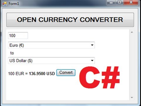 C# Tutorial 102: How to make a Live Currency Converter Using C#