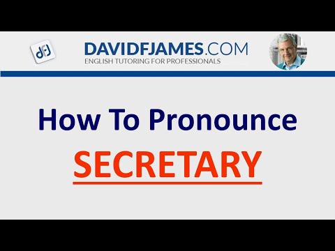How to Pronounce SECRETARY (3 or 4 Syllables)
