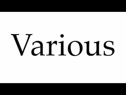 How to Pronounce Various