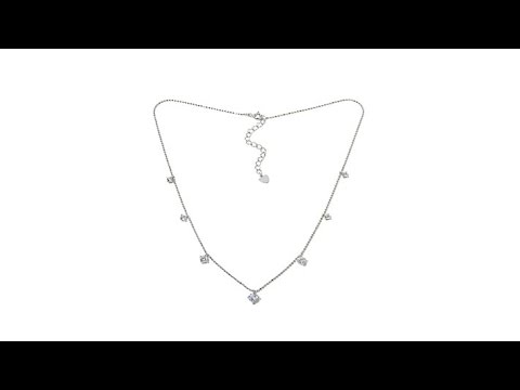 1.40ct Absolute Round 7Stone Dangle Station 16" Necklace